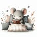 Bedtime Mouse Clip Art Kit 10 High Res Watercolor Jpgs for Junk ...