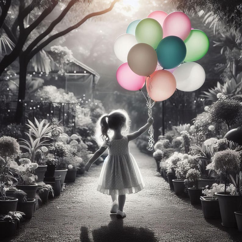 Girl With Balloons: Clip Art Bundle 10 High Res Watercolor Jpgs Junk ...