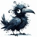 Frazzled Crow Clip Art 10 High Res Watercolor Jpgs for Junk Journaling ...