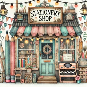 Stationery Shop 10 High Res Watercolor Jpgs Junk Journaling ...