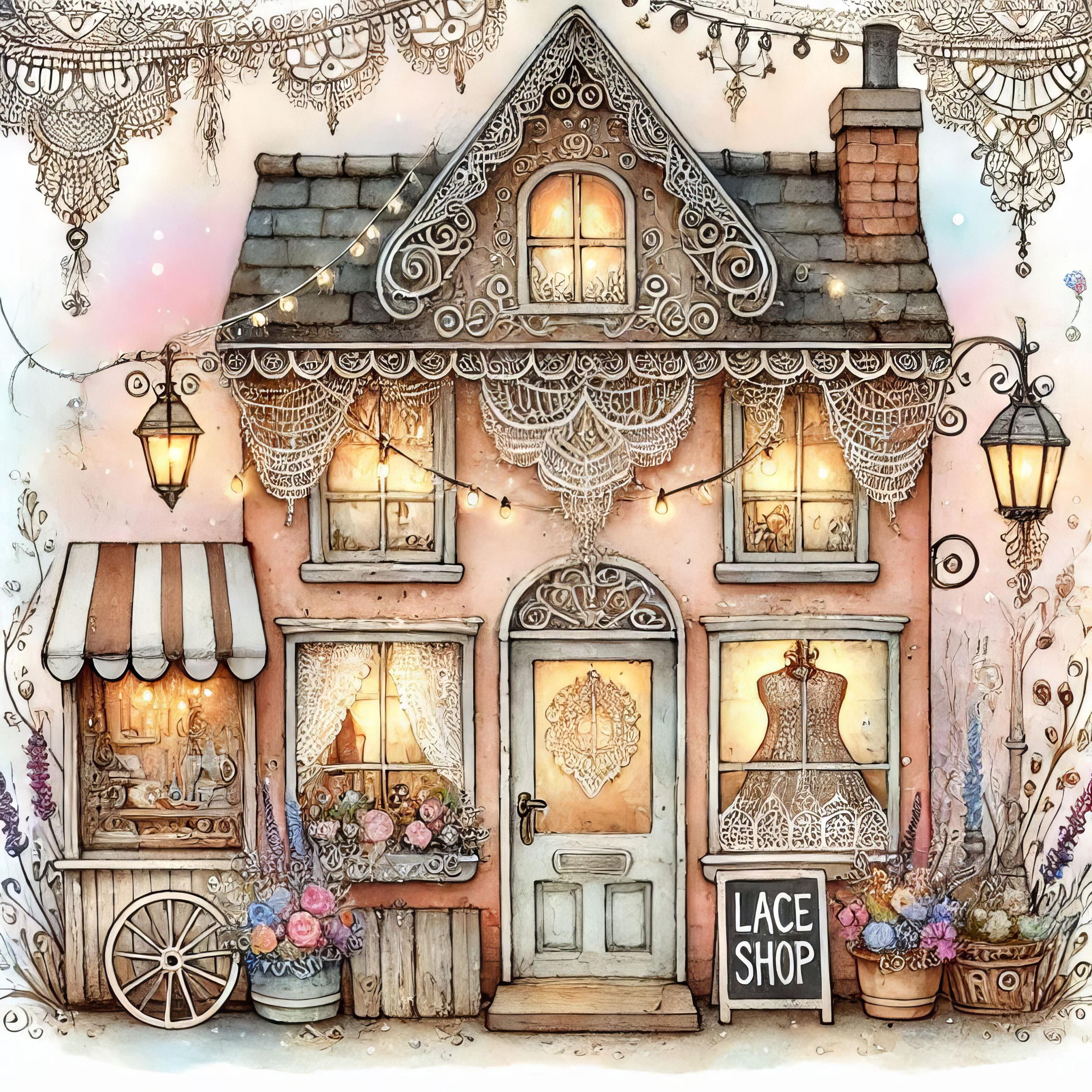 Lace Shop: 10 High Res Watercolor Jpgs Junk Journaling, Scrapbooking ...