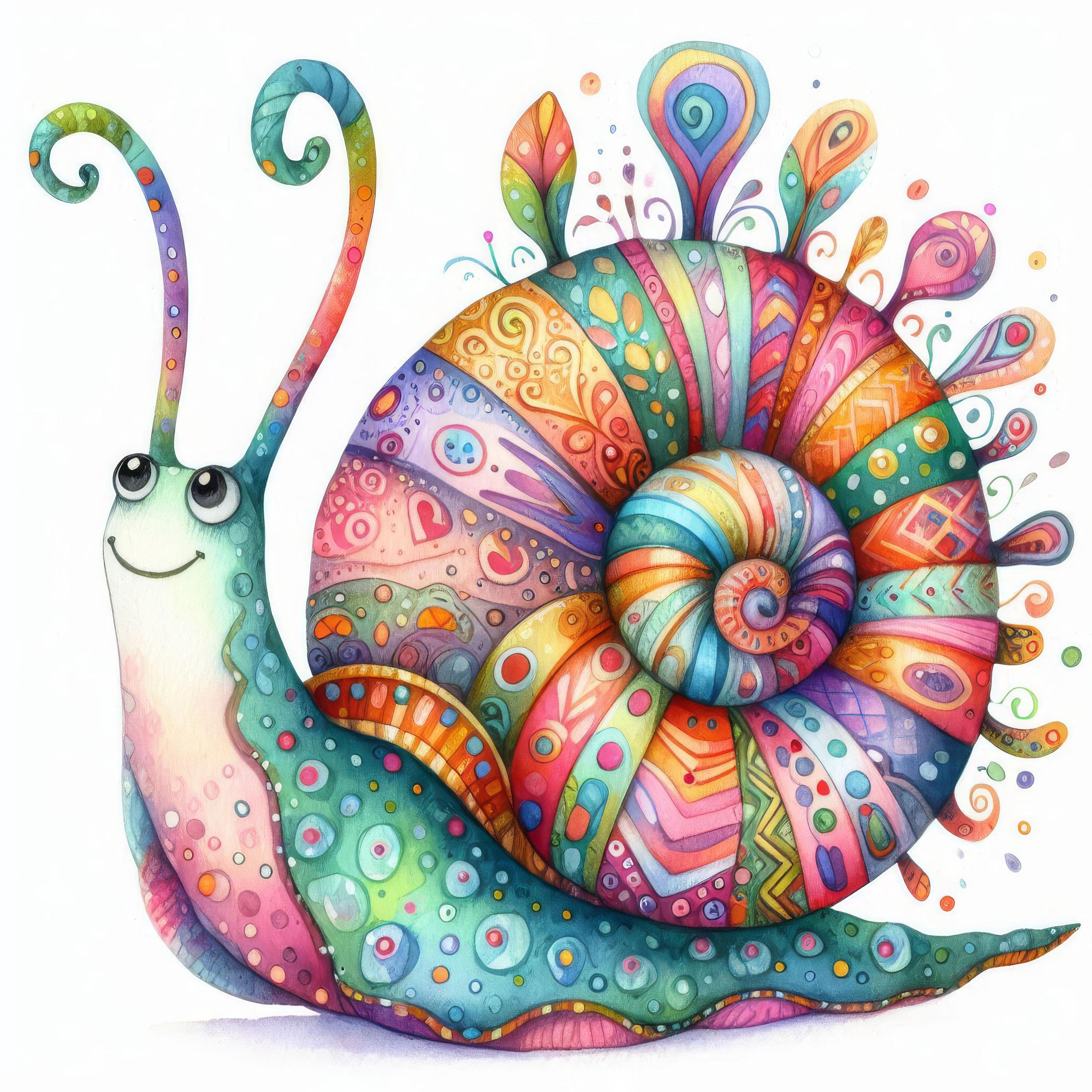Quirky Snail Clip Art 10 High Res Watercolor Jpgs for Junk Journaling ...