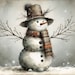 Rustic Snowman: Clip Art, 10 High Res Watercolor Jpgs, Junk Journaling ...
