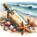 Note in a Bottle: Clip Art Bundle 10 High Res Watercolor Jpegs Junk ...