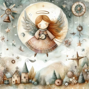 Whimsical Angel: Clip Art 10 High Res Watercolor Jpgs for Junk ...