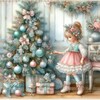 Nordic Blue Christmas Tree Clipart Bundle 10 High Res Watercolor Jpgs ...