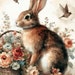 Vintage Brown Rabbit Clipart Bundle 10 High Res Watercolor Jpgs for ...