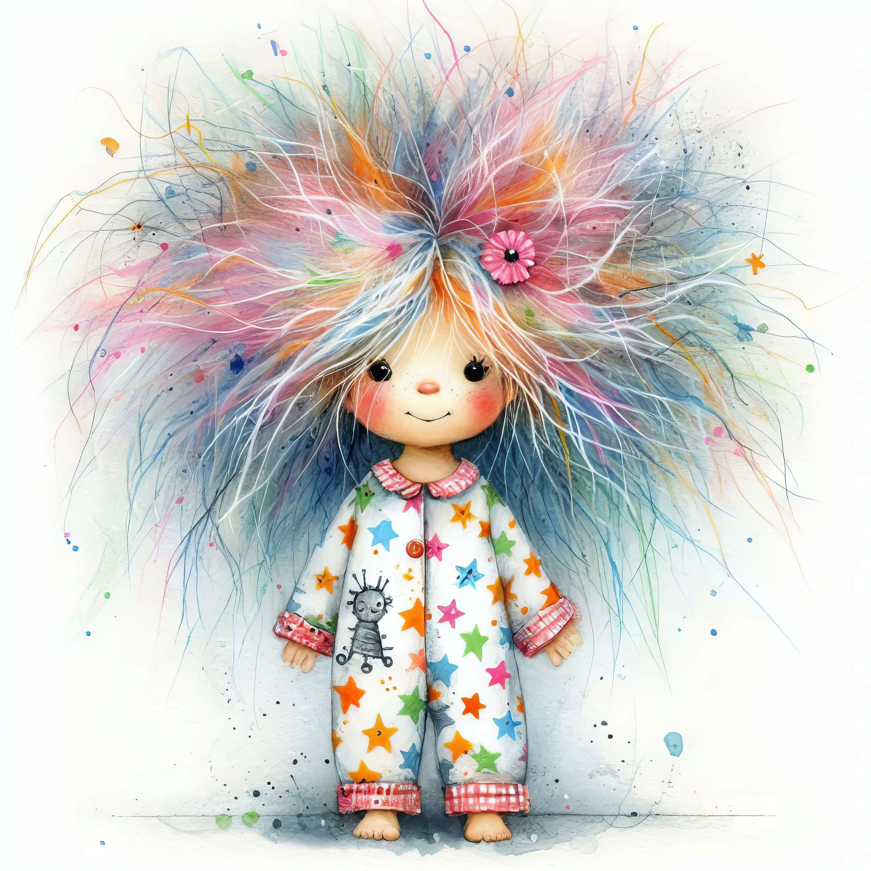 Bedtime for Little Girl: Clip Art, 10 High Res Watercolor Jpgs, Junk ...