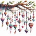 Hanging Boho Hearts: Clip Art, 10 High Res Watercolor Jpgs ,junk ...