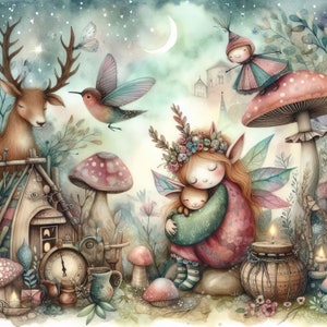 Whimsical Fairy Clip Art 10 High Res Watercolor Jpgs for Junk ...