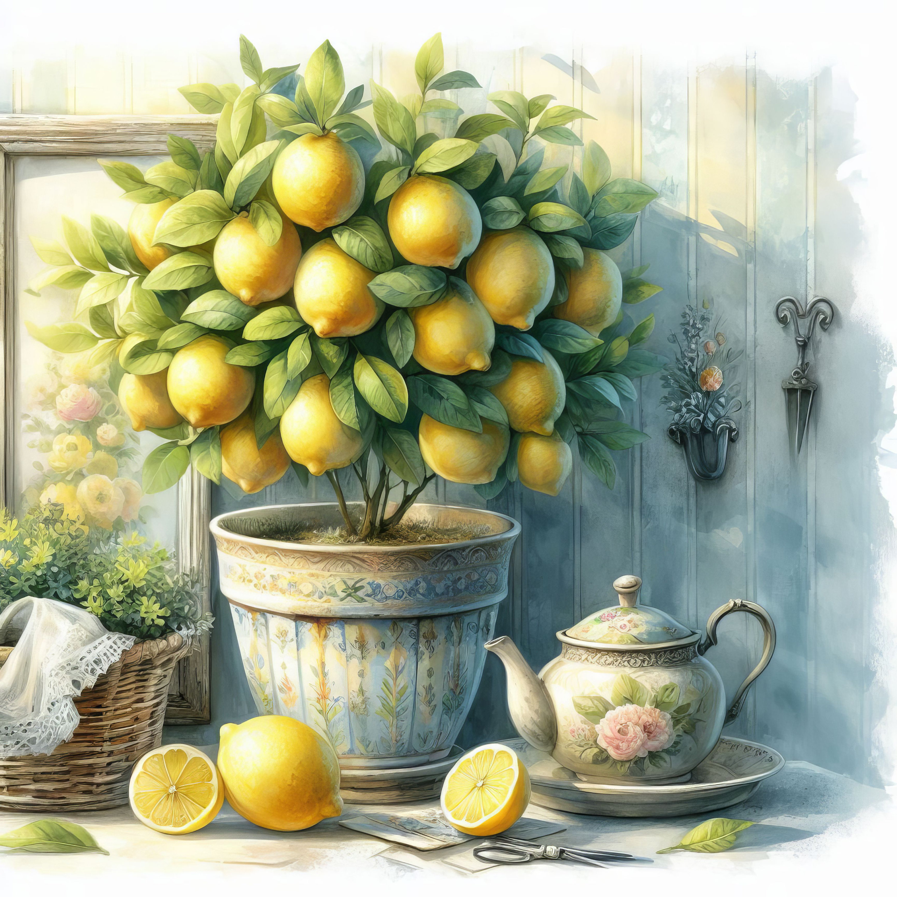 Lemon Tree: Clip Art 10 High Res Watercolor Jpegs for Junk Journaling ...