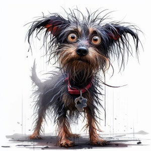 Frazzled Dog #2 Clip Art 10 High Res Watercolor Jpgs for Junk ...