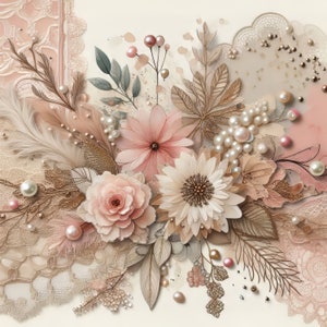 Blush Pink Collage: Clip Art 10 High Res Watercolor Jpgs for Junk ...