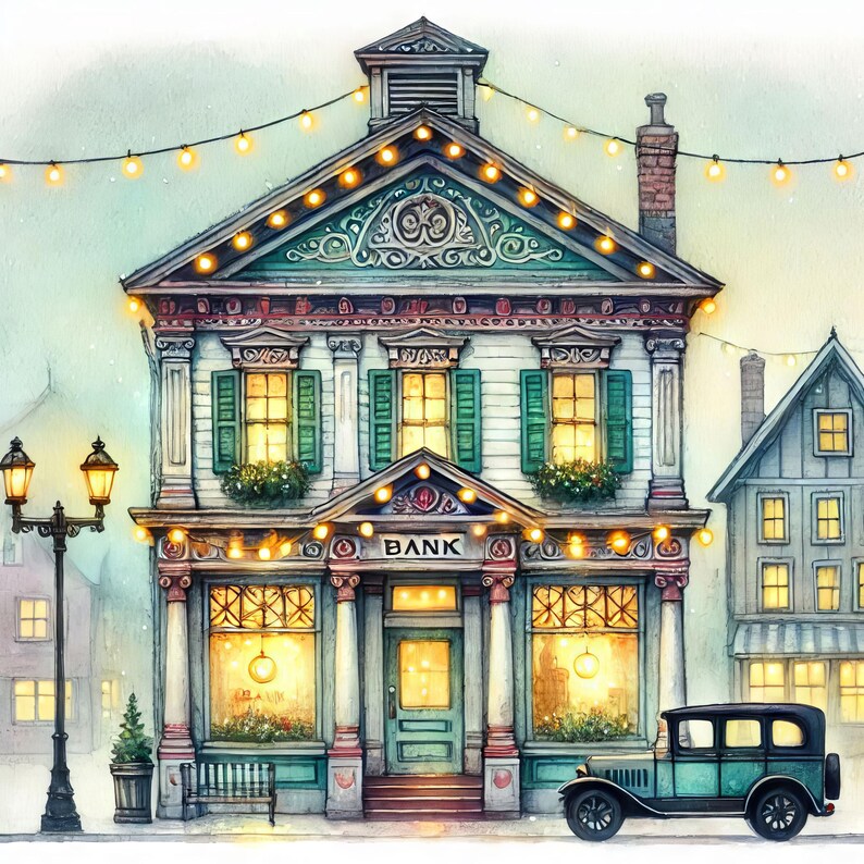 Whimsical Bank: Watercolor Clipart, Junk Journal, Ephemera (digital ...