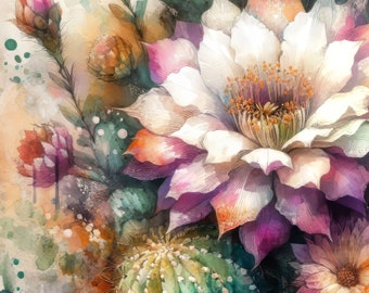 Bougainvillea Flowers Clipart Bundle 10 High Res Watercolor Jpgs for Junk Journaling, Scrapbook ...