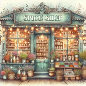 Spice Shop 10 High Res Watercolor Jpgs Junk Journaling, Scrapbooking ...