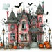 Whimsical Haunted House Clip Art Bundle 10 High Res Watercolor Jpgs ...