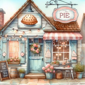 Pie Shop: 10 High Res Watercolor Jpgs, Junk Journaling, Scrapbooking ...