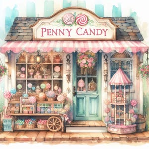 Penny Candy Shop: Clip Art 10 High Res Watercolor Jpegs Junk Journaling ...