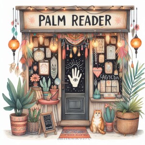 Palm Reader Shop: 10 High Res Watercolor Jpgs, Junk Journaling ...