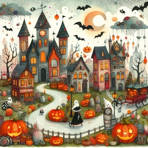 Whimsical Halloween Clip Art 10 High Res Watercolor Jpgs for Junk ...