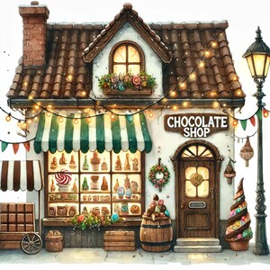 Chocolate Shop Clip Art 10 High Res Watercolor Jpgs Junk Journaling ...