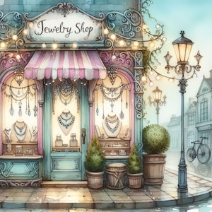 Jewelry Shop 10 High Res Watercolor Jpgs Junk Journaling, Scrapbooking ...