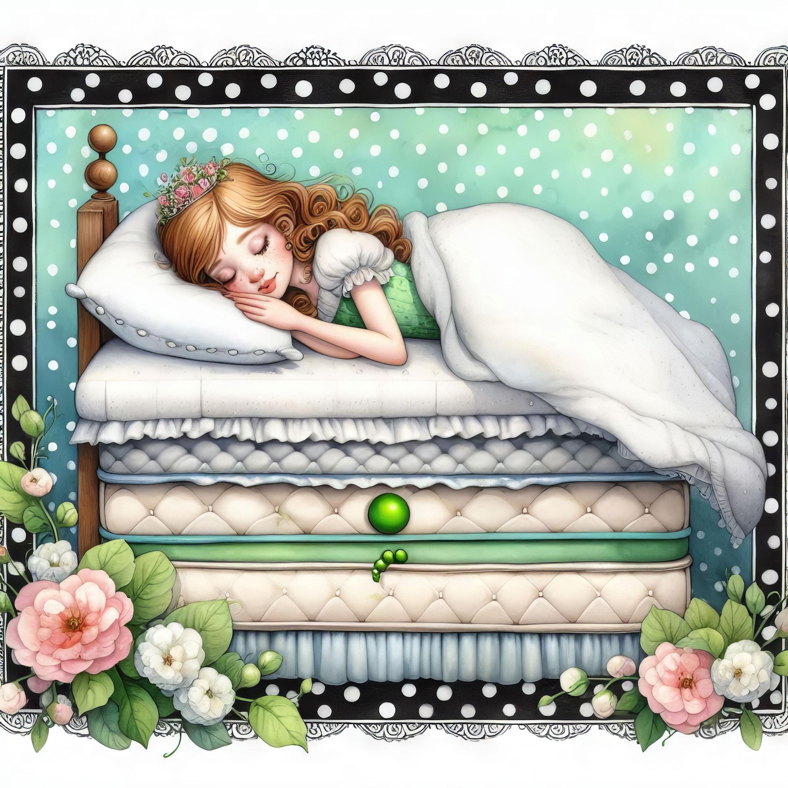 The Princess and the Pea: 10 High Res Watercolor Jpgs, Junk Journaling ...