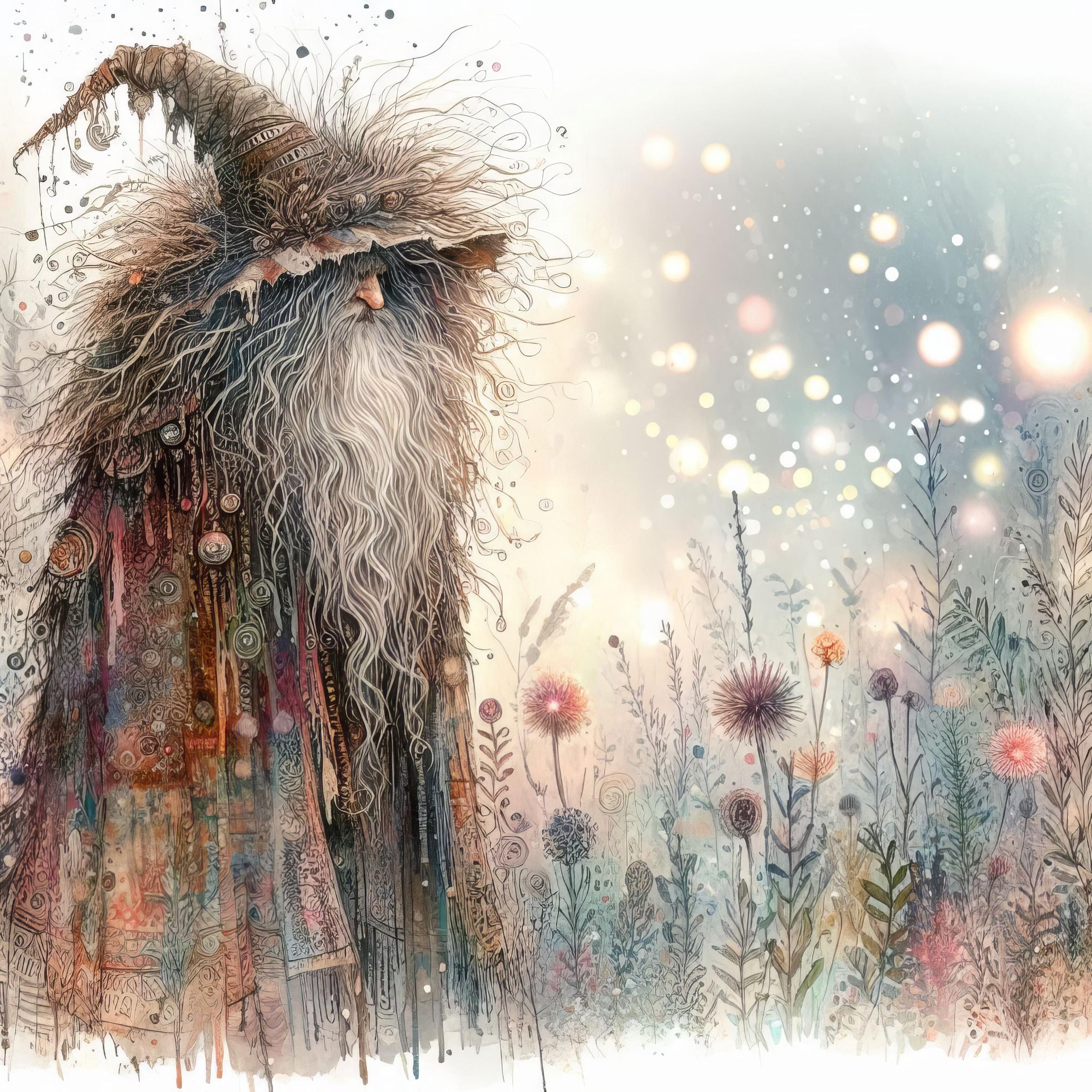 Forest Wizard: Clip Art, 10 High Res Watercolor Jpgs, Junk Journaling ...