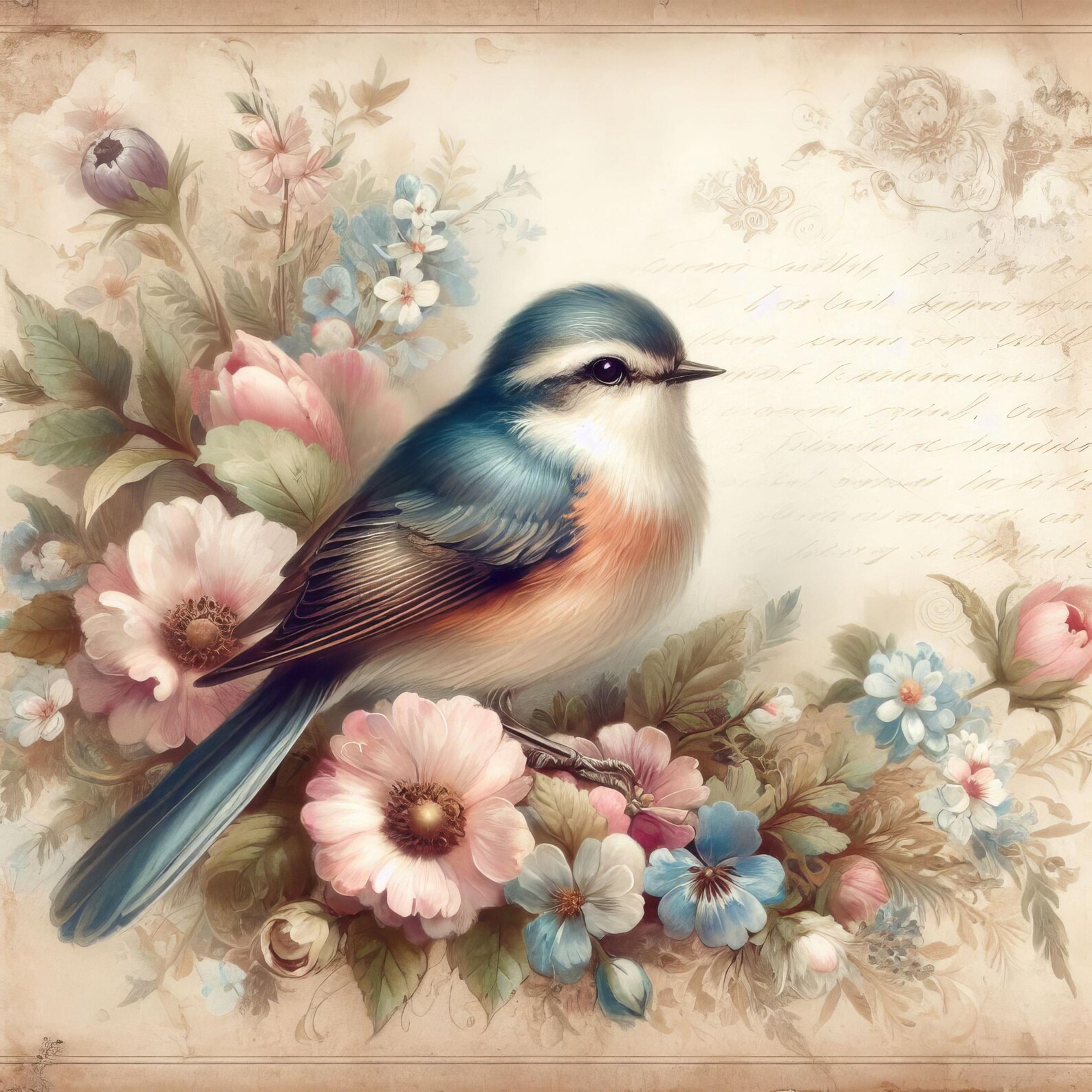 Vintage Bird: Clip Art, 10 High Res Watercolor Jpgs, Junk Journaling ...