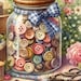 Button Jar Clip Art Bundle 10 High Res Watercolor Jpgs for Junk ...