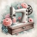 Vintage Sewing Machine: Clip Art Bundle 10 High Res Watercolor Jpgs for ...