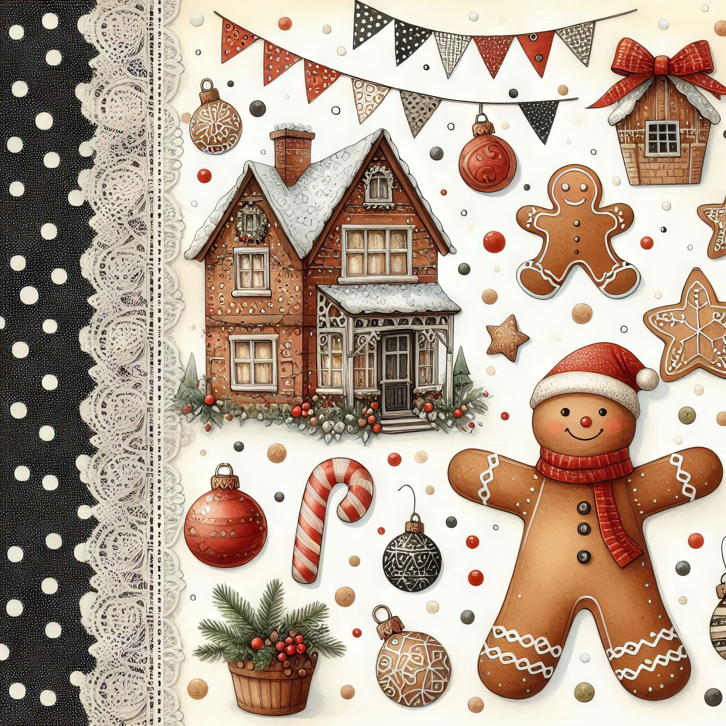 Gingerbread Man Paper: Clip Art. 10 High Res Watercolor Jpgs. Junk ...