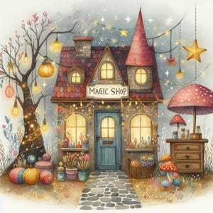 Magic Shop Clip Art 10 High Res Watercolor Jpgs Junk Journaling ...