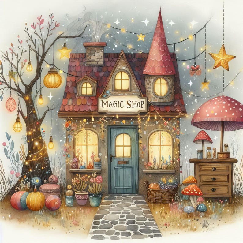 Magic Shop: Clip Art, 10 High Res Watercolor Jpgs, Junk Journaling ...