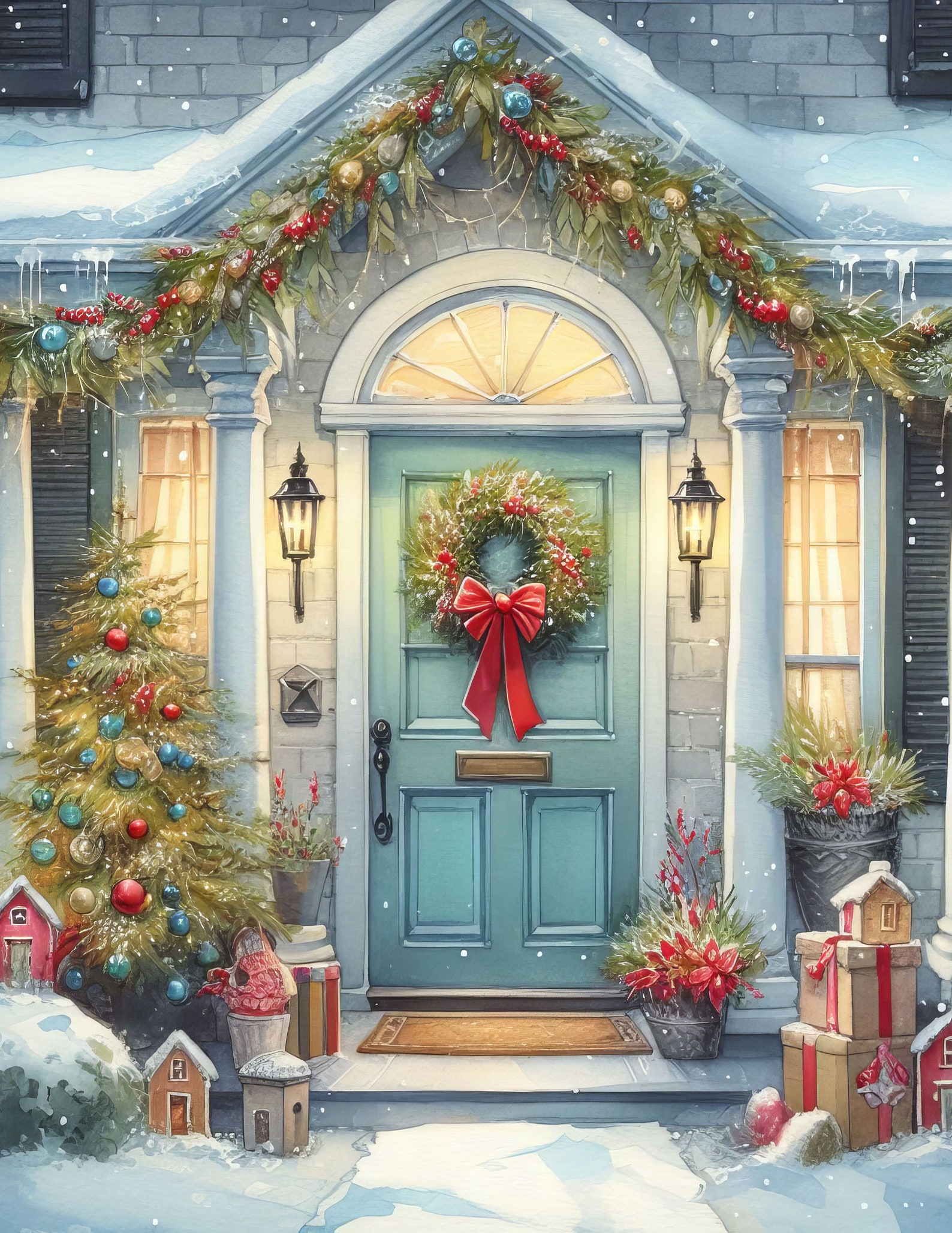 Home for the Holidays: Clip Art, 10 High Res Watercolor Jpgs, Junk ...