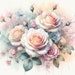 Pastel Roses Clip Art 10 High Res Watercolor Jpgs for Junk Journaling ...