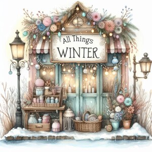 All Things Winter Shop: 10 High Res Watercolor Jpgs, Junk Journaling ...