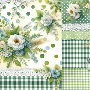 Green Calico Paper: Clip Art Bundle 10 High Res Watercolor Jpgs for ...