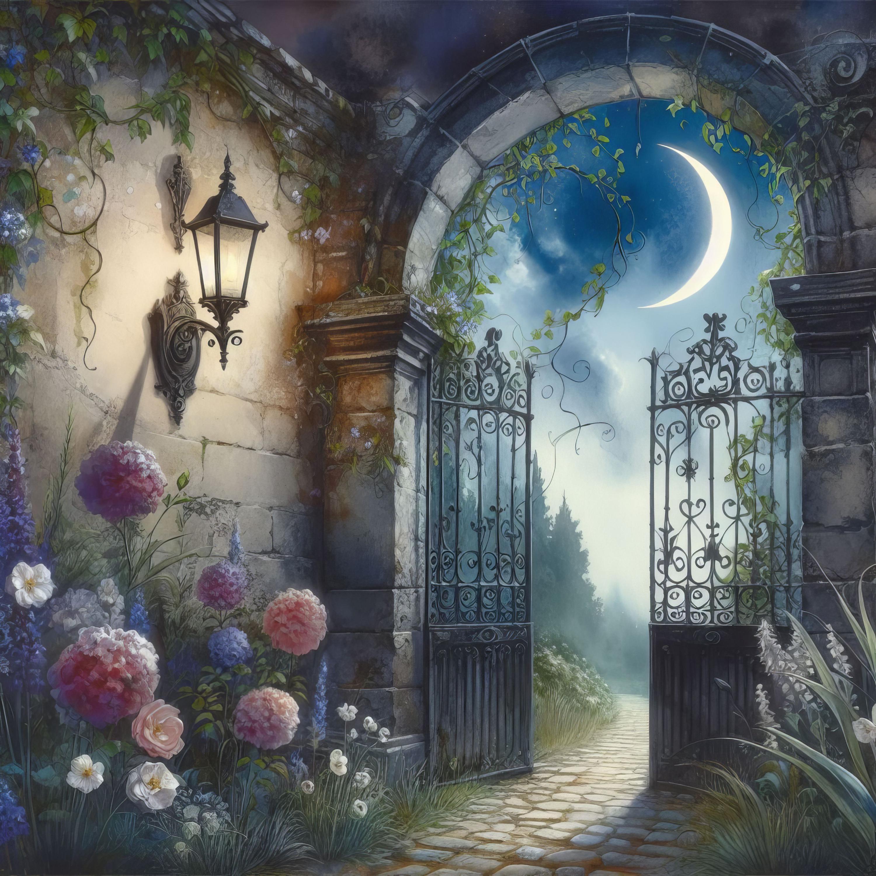 Moonlight Path Clip Art 10 High Res Watercolor Jpgs for Junk Journaling ...