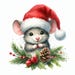 Sweet Christmas Mouse: 10 High Res Watercolor Jpgs, Junk Journaling ...