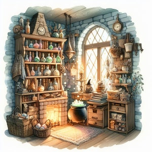 Wizard's Workshop Clip Art Bundle 10 High Res Watercolor Jpgs Junk ...