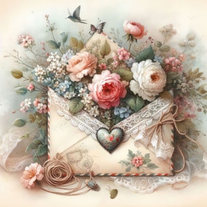 Love Letters: Clip Art 10 High Res Watercolor Jpgs for Junk Journaling ...