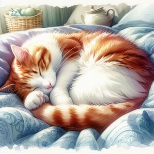 Spoiled Kitty: Clip Art, 10 High Res Watercolor Jpgs, Junk Journaling ...