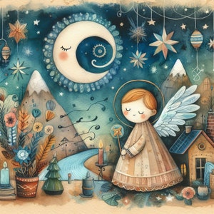 Whimsical Angel: Clip Art 10 High Res Watercolor Jpgs for Junk ...