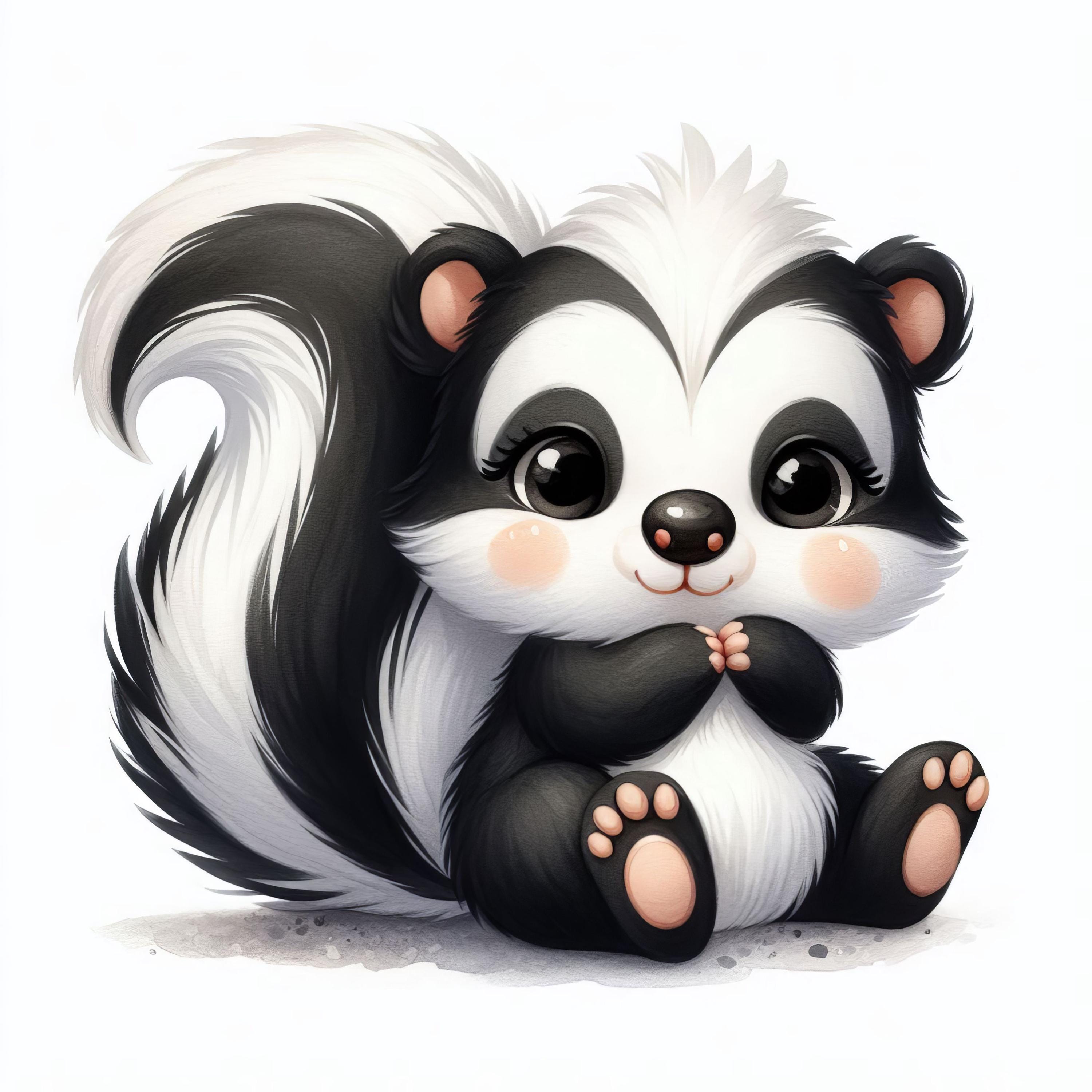 Stinking Cute Skunks: Clipart, 10 High Res Watercolor Jpgs, Junk ...