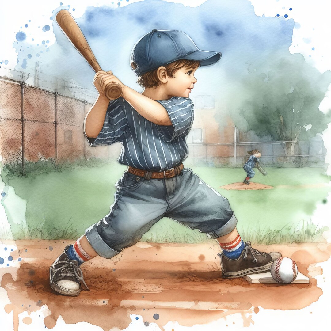 Batter Up! : Clip Art, 10 High Res Watercolor Jpgs, Junk Journaling ...
