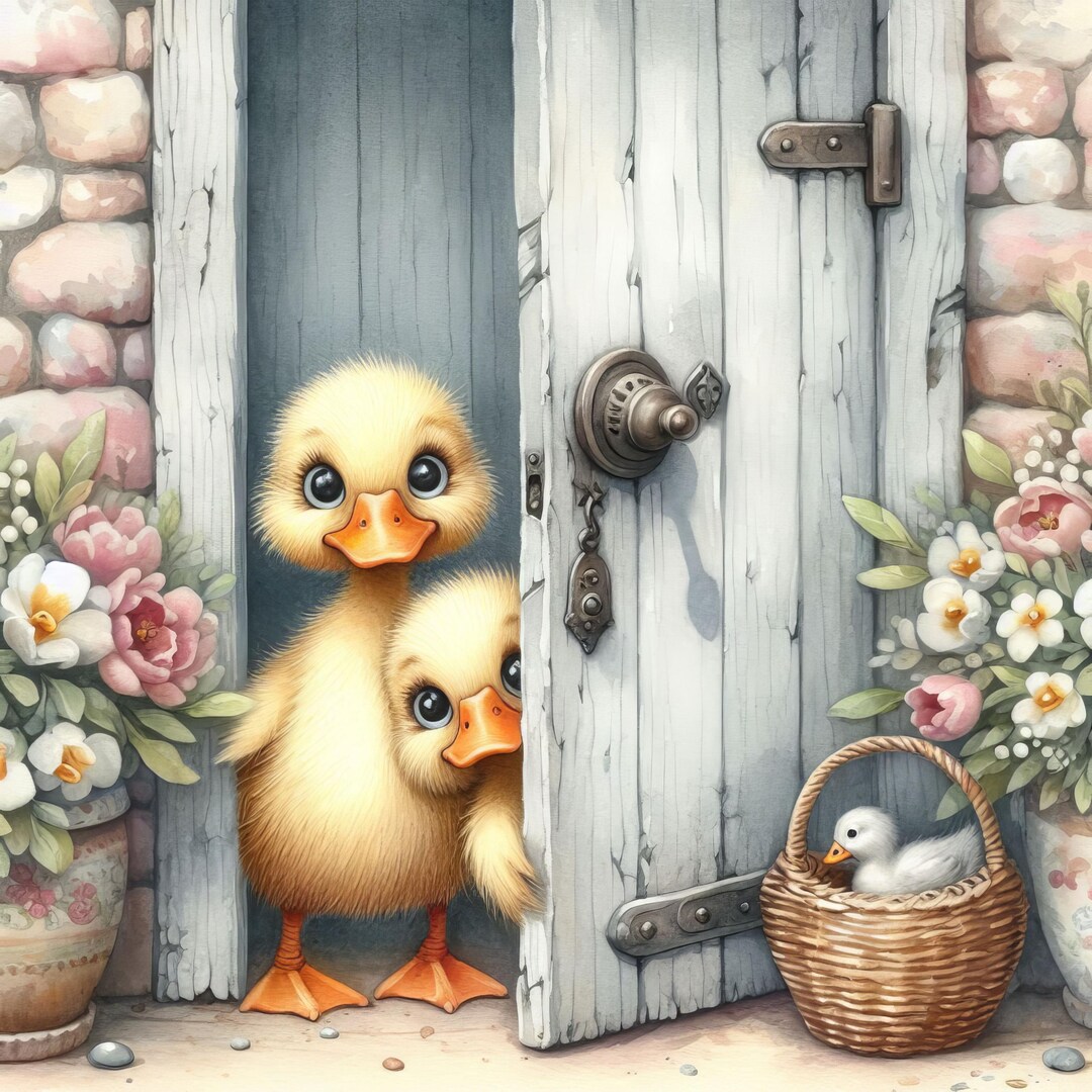 Peeking Ducks: 10 High Res Watercolor Jpgs Junk Journaling ...