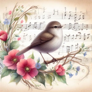 Songbirds Clip Art 10 High Res Watercolor Jpgs for Junk Journaling ...
