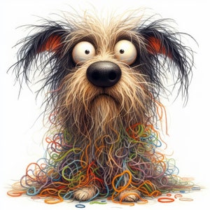 Frazzled Dog Clip Art 10 High Res Watercolor Jpgs for Junk Journaling ...